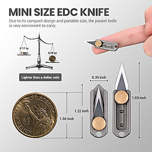 ITOKEY Small Pocket Knife, Keychain Knife for men, EDC Utility Knife, Cool Titanium Knifes, Perfect Tiny Knives, Little Box Cutter for Everyday Carry, Gadget Gifts for Men Dad