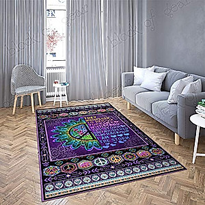 Area Rug-I Am The Storm, Hippie Living Room Rug THH1213, 5' x 8' Fluffy Carpets for Bedroom Shaggy Floor Modern Rug Home Decor Mats