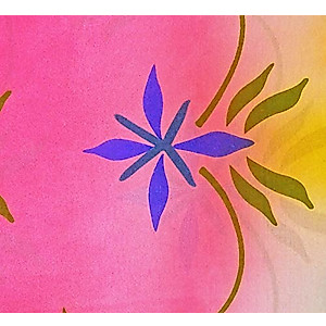 Peegli Indian Women's Crepe Silk Leaf Saree Vintage Pink Fabric DIY 5 Yards Sari