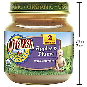 Earth's Best Organic Baby Food, Apple & Plums, 4 Ounce (Pack of 12)