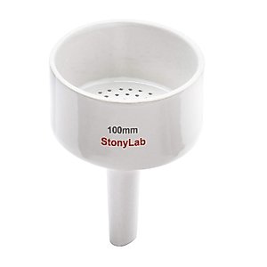 StonyLab Porcelain Buchner Funnel 100mm, Porcelain Buchner Filter Funnel OD 10cm ID 8.7cm for Laboratory