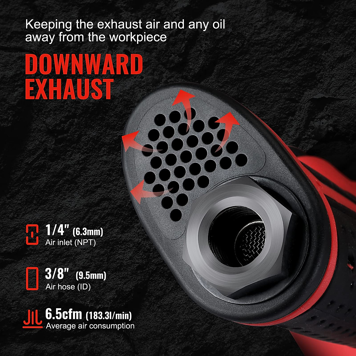 WORKPRO 1/2-Inch Air Impact Wrench, Ergonomic Design, Powerful Torque, Wide Application