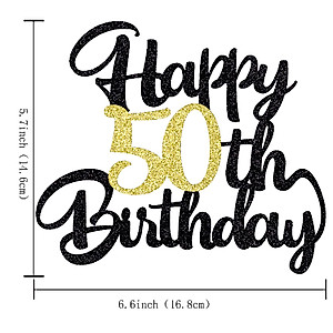 Klionjor 50th Happy birthday cake topper happy birthday cake decoration 50th birthday party decoration gift plugin (50)