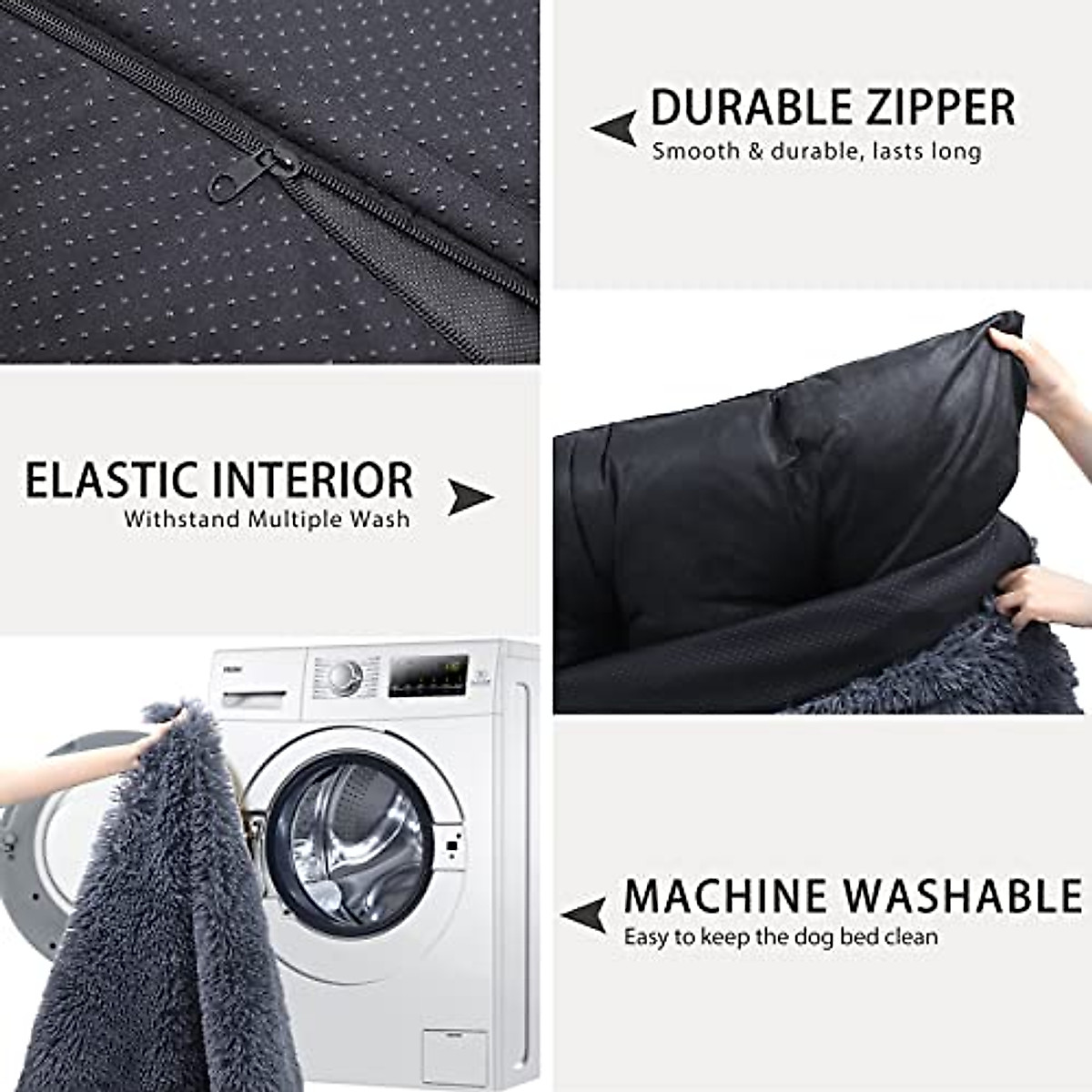 CHAMPETS Washable Dog Bed for Crate 35"X23",Large Dog Bed Washable for Small,Medium,Large,Extra Large Dogs Cats Pet,Waterproof Dog Beds for Large Dogs with Washable Cover,Crate Pet Bed for Large Dogs