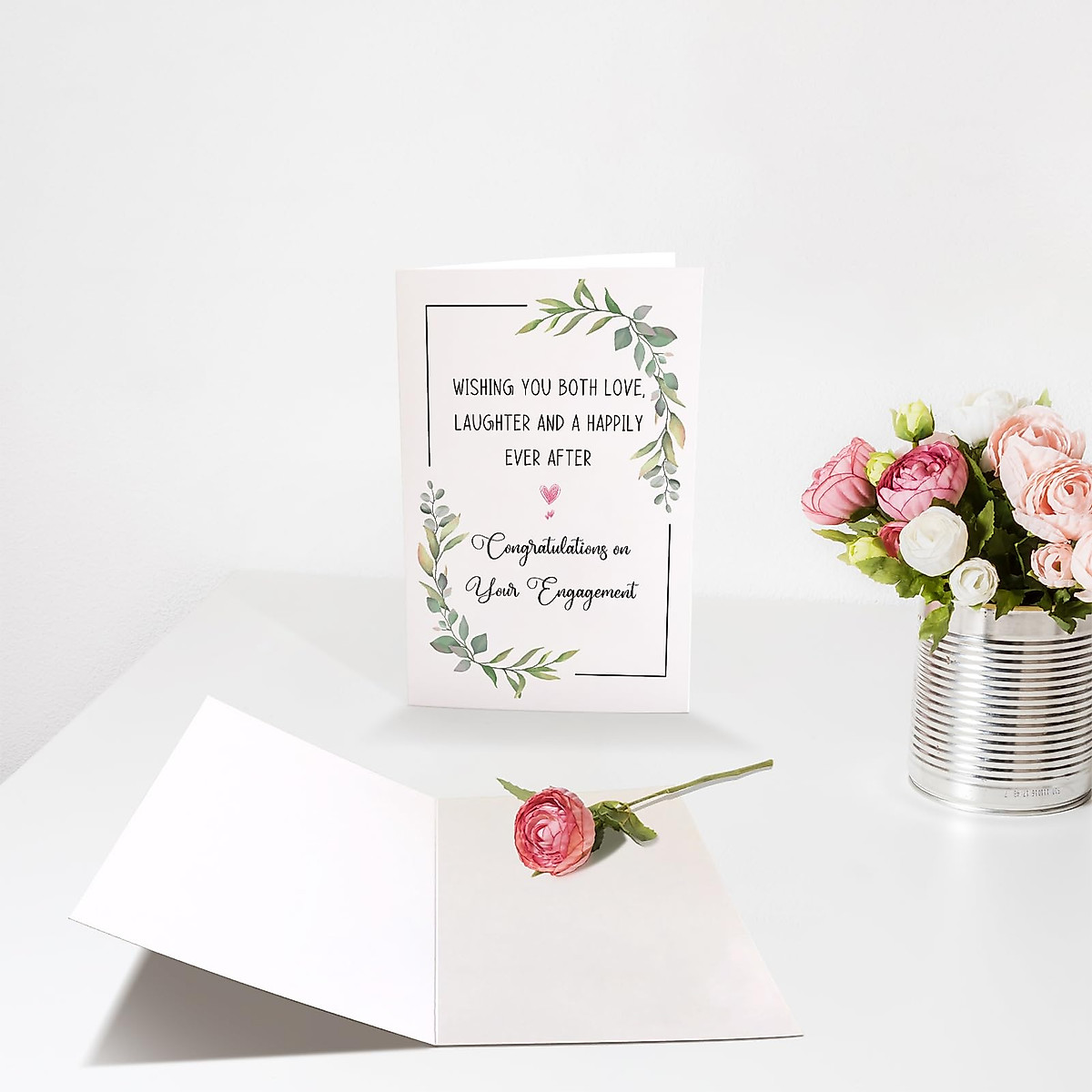 Chenive Engagement Card for Couples, Engaged Card for Her Him, Congratulations on Your Engagement Card, Wishing You Both Love Laughter And A Happily Ever After