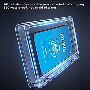 WALNUTA Bathroom Toilet Mobile Phone Holder Box Wall Mounted Bracket 6 Inch Phone Storage Case Waterproof Shower Watching Holder