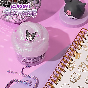 Kuromi SLIMYGLOOP Jar, 8 oz Purple & White Cake-Scented Slime, Includes Beads & Kuromi Charm, Sanrio Stuff, Hello Kitty Merch, Sanrio Slimes