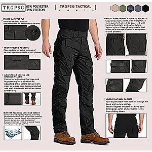 TRGPSG Men's Hiking Pants, Ripstop Camo Cargo Pants, Multi-Pocket Casual Work Pants WG3F Black 42