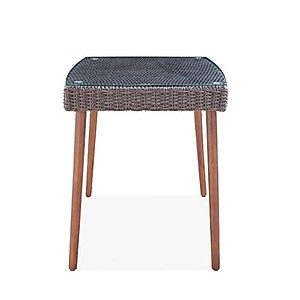 Athens All-Weather Wicker Outdoor 26" H Cocktail Table with Glass Top