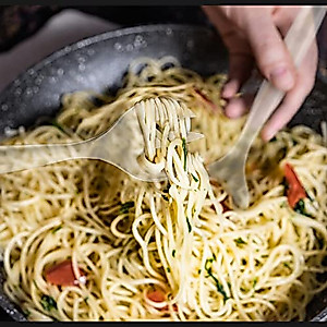 Disposable Plastic Serving Utensils Set - 18 Pack for Parties and Events - Heavy Duty Plastic - Clear 10" Spoons, Forks, and 6" Tongs - Perfect for Serving - Great Value