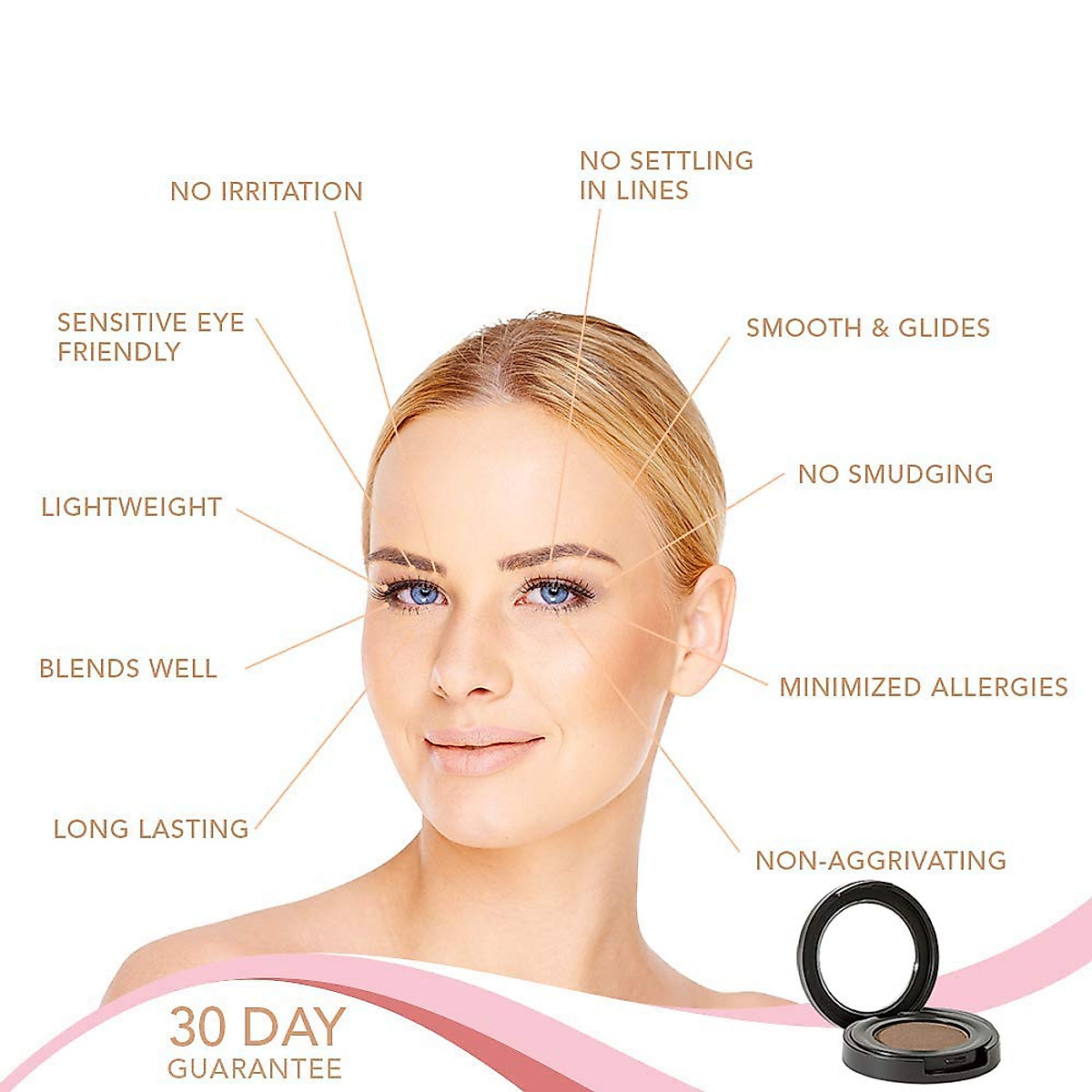 Eyebrows Powder Color Makeup Filler for Brow with Perfect Tinted Long Lasting Results That's Smudge Proof and Stays on with No Cake for the Best Defined Eye Look and Beauty - Deep Brown