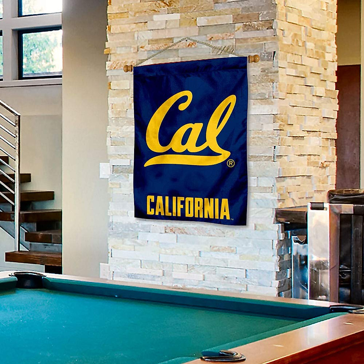 Cal Berkeley Golden Bears Cal Logo Banner with Hanging Pole