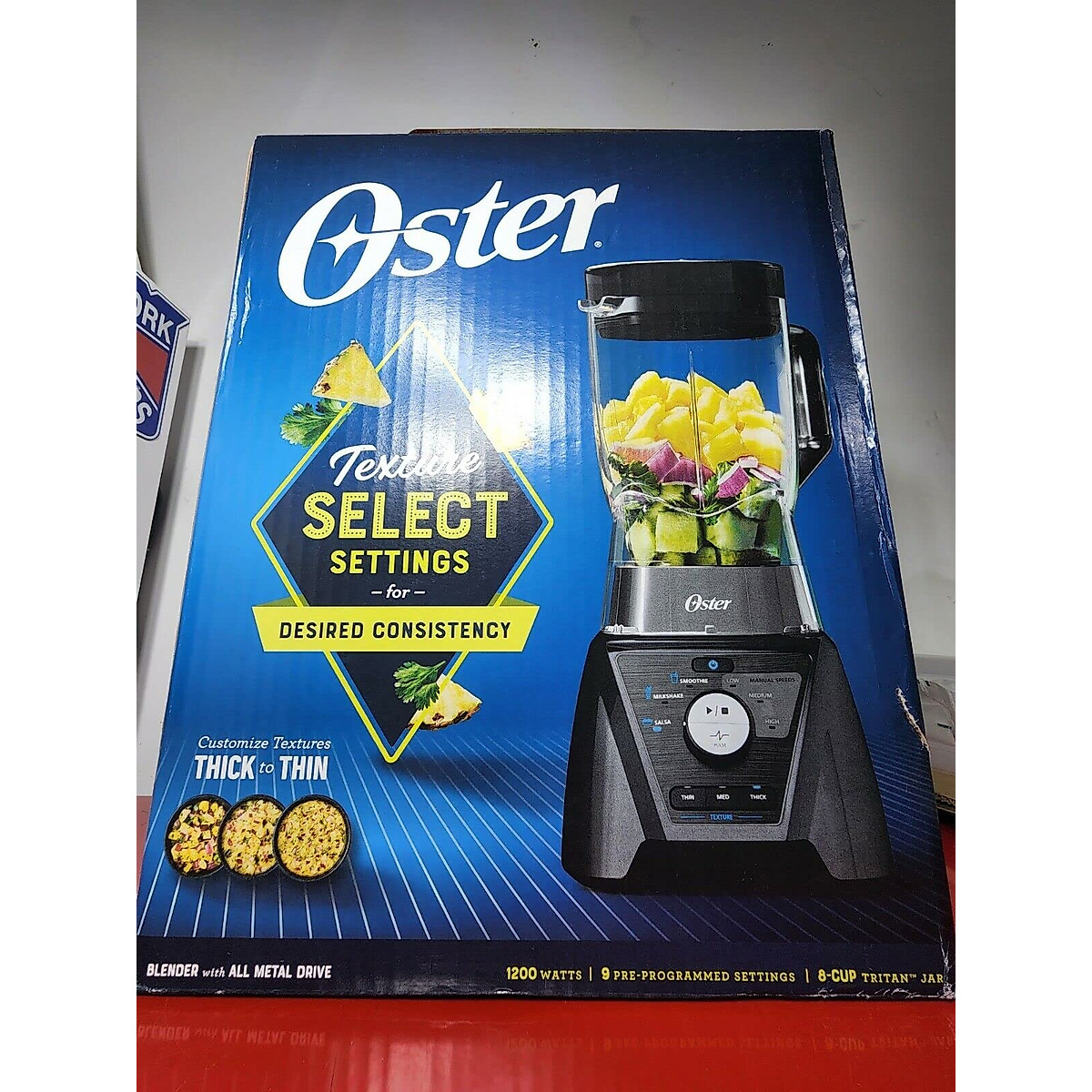 Oster Blender Texture-Select 9 Spd 64 Ounces 1200 watts- Black