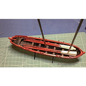 GAWEGM Ship Model - Whole Ribbed Double Mast Fishing Boat with Metal Accessories