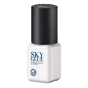 Super Strong Sky D Eyelash Extension Glue 5ml - Professional Black Bonding Adhesive for Long Lasting Semi Permanent Individual Lash Extensions - 3-4s Fast Drying / 4-6 Week Retention