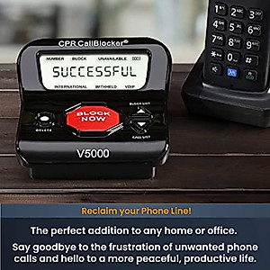 CPR V5000 Call Blocker for Landline Phones, Home Phones, Cordless Phones – Stop All Unwanted Calls, Robocalls, Scam Calls at a Touch of a Button - Join Over 1 Million Satisfied Customers