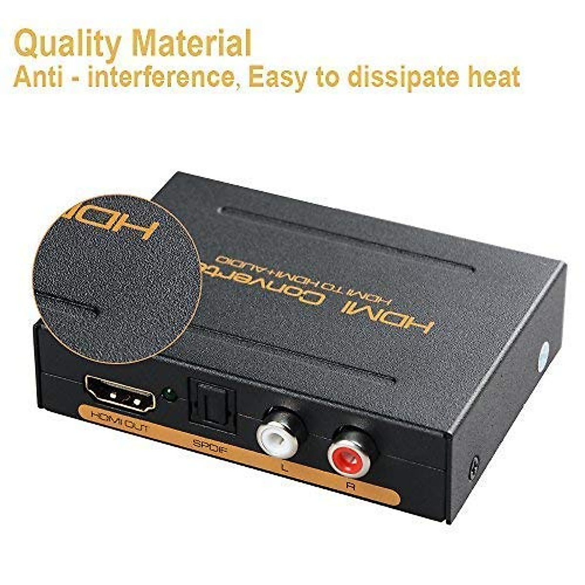 AGPtek HDMI to HDMI + SPDIF + RCA L/R Audio Extractor Converter (HDMI Input,HDMI+ Audio Output)