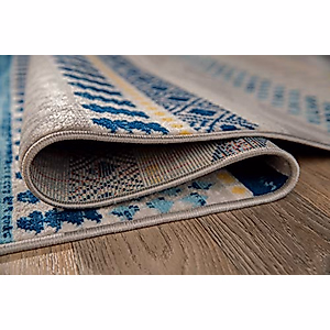 Rugshop Sky Collection Contemporary Bohemian Design Area Rug 5' x 7' Blue