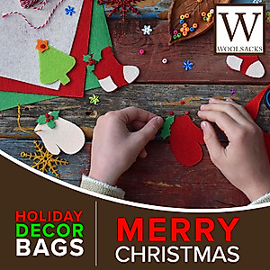 Woolsacks Burlap Christmas Bags | Blank Burlap Sacks for Holiday Crafts and Farmhouse Christmas Decor | 9" x 14" | Made in the USA (Pack of 3)
