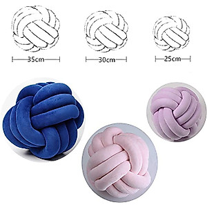 CinYana Knot Ball Throw Pillow Plush Toy Household Decoration Bed Room Office Sofa Couch Decor Simple Knotted Pillow 3-Strand Cotton Ropes Weaving (9.8", Olive Green)