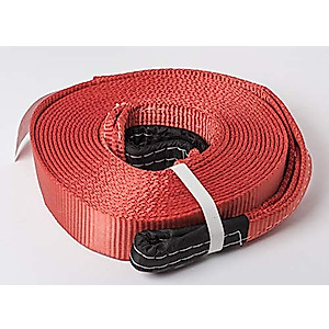 HiGear 9 Ton 2 Inch X 30 Ft. Polyester Tow Strap Rope 2 Loops 20,000lb Towing Recovery by Alfa Wheels (2in 30ft 2x30, Red)