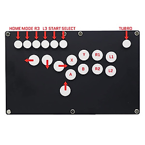 TruBoost FightBox B1-PC-B Ultra-Thin All Buttons Leverless-Style Arcade Joystick Fight Stick Game Controller PC USB Hot-Swap Cherry Black Matte Panel