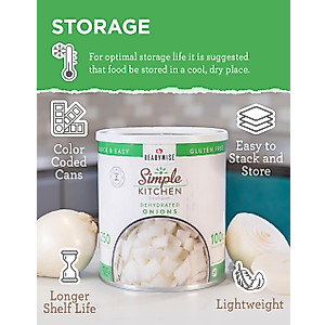 READYWISE -Simple Kitchen, Dehydrated Chopped Onions, 250 Servings, MRE, Emergency Food Supply, Gluten Free, Onions, Canned Vegetables, Diced Onions, Freeze Dried Food, Camping, Survival Food, 10 Can