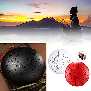 JLDN Steel Tongue Drum 11 Notes, 12 Inches Hand Pan Drums with Mallets Bracket Tonic Sticker Drum Bag Tank Drum Handpan Drum Percussion Instrument for Relax Mind,Pink