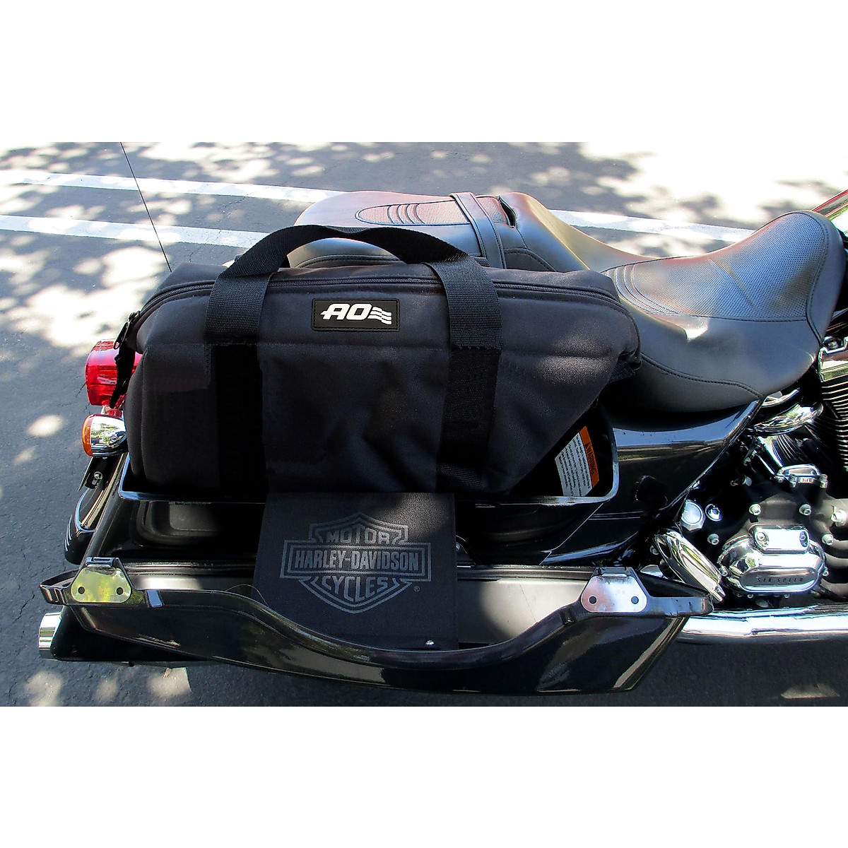 AO Coolers - AO18MOTO Motorcycle Saddle Bags Soft Cooler (15-Can Capacity), Black