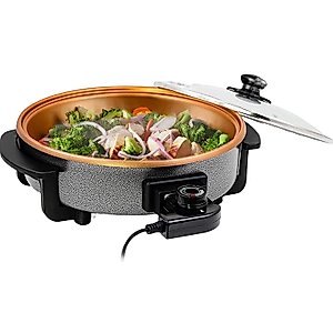 12-Inch Nonstick Electric Skillet - Family-Sized Serves 4 to 6 People