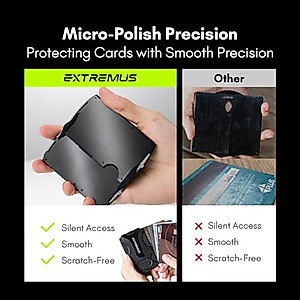 Extremus Mens Wallet, Slim Tactical Wallet with Money Clip and Credit Card Holder, Minimalist Front Pocket Wallet for Men, Rfid Blocking Wallet, Black