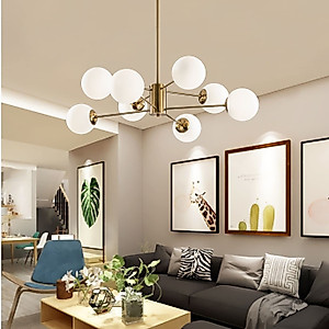 BOKT Frosted White Glass Globe Lamp Shade Replacement Milk Glass Ball Lampshade Cover Opal Sphere Shade for Pendant Light, 5.9” Diameter, 2.64" Opening Diameter (White)