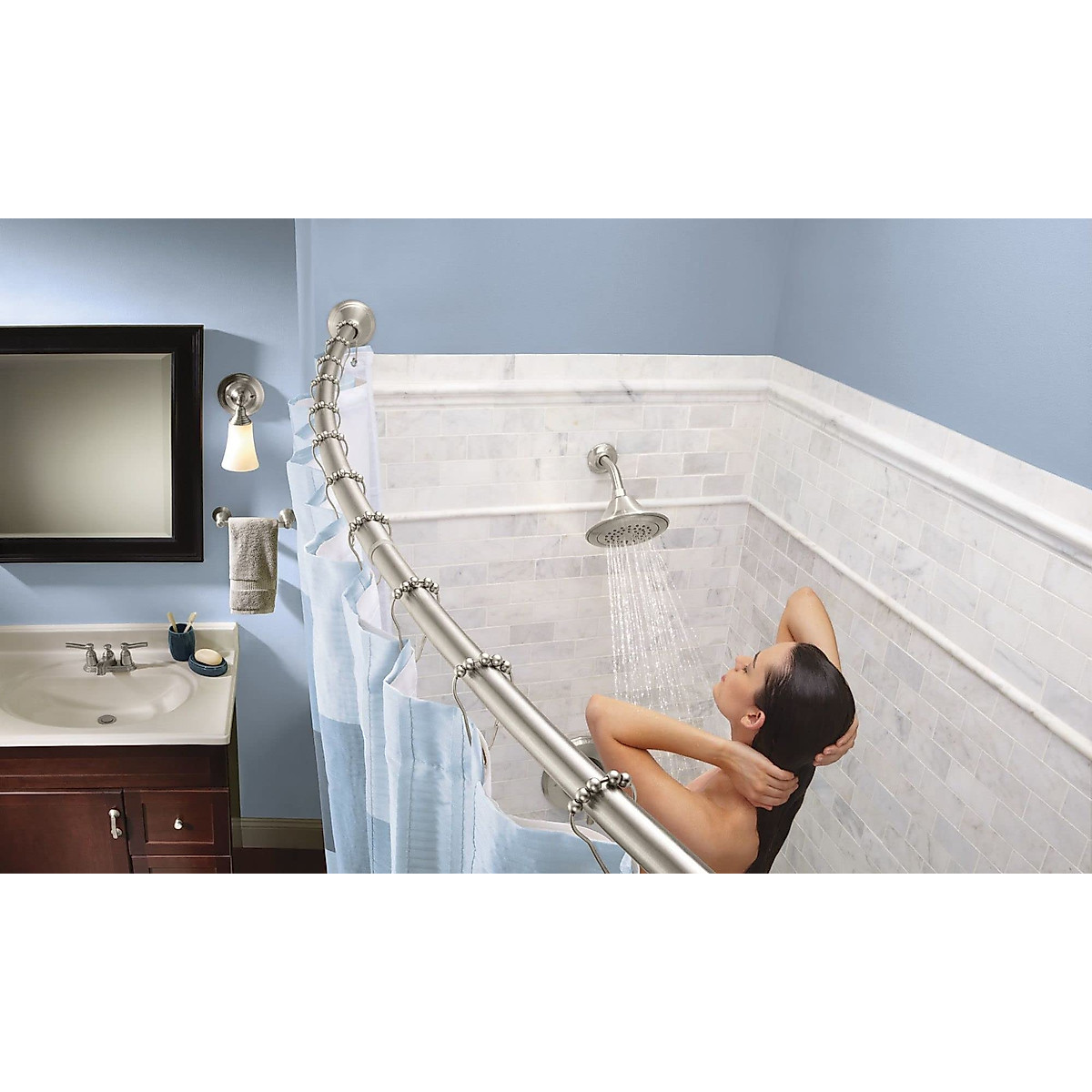 Moen SR2100BN Shower Curtain Rolling Rings, Pack of 12, Brushed Nickel