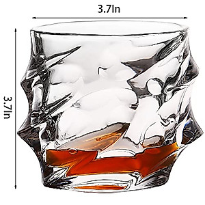 WUWEOT 6 Pack Crystal Whiskey Glasses, Clear Thick Scotch Glasses, 10 Oz Old Fashioned Bourbon Tumblers with Box for Drinking Scotch, Cocktails, Rum, Vodka, Cognac, Liquor