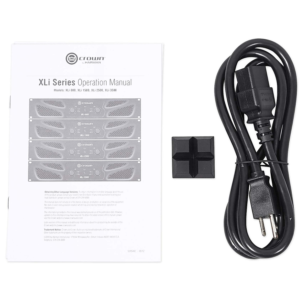 Crown Pro XLi3500 2700w 2 Channel PA Power Amplifier Professional Amp XLI 3500 Bundle with Audio Technica ATH-E40 In-Ear Monitor Mini Headphones Earphones & RockvilIe DJ1500 DJ Headphones (3 Items)