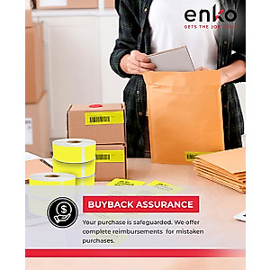 enKo [6 Rolls, 2100 Labels] Address, Shipping & Barcode Labels 30252 - Yellow (1-1/8" x 3-1/2") Compatible for Dymo LabelWriter & Rollo Printer