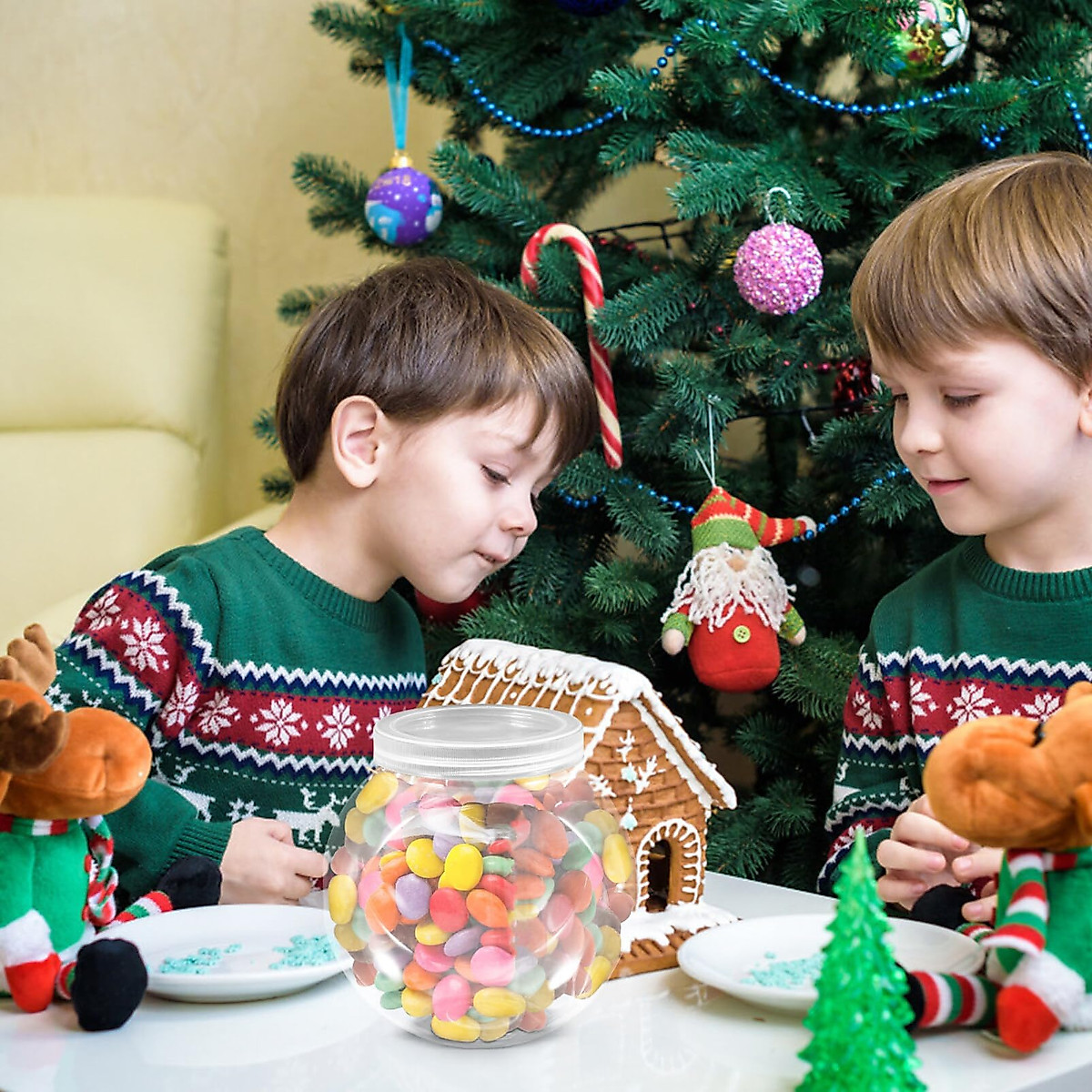 UPKOCH 3pcs Clear Tea Jars Candy Holder with Lid Plastic Sweet Jars Small Jar with Lid Dry Food Jar Small Cookie Container Small Holders Party Cookie Holder Candy Jar Mini Items Jar