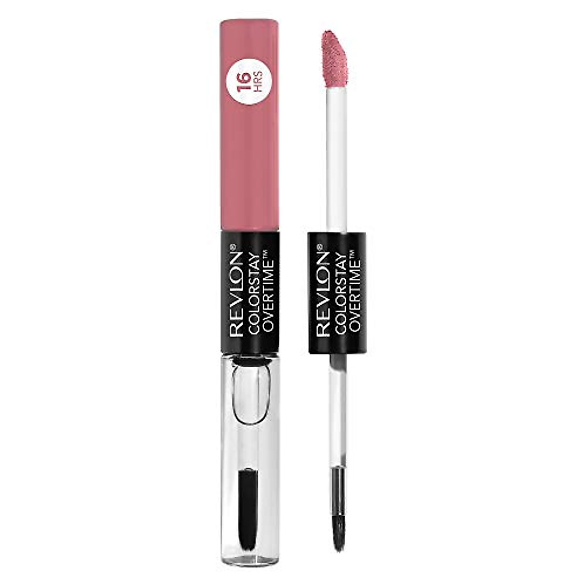 Revlon ColorStay Overtime Lipcolor, Dual Ended Longwearing Liquid Lipstick with Clear Lip Gloss, with Vitamin E in Pink, 24/7 Pink (530), 0.07 oz