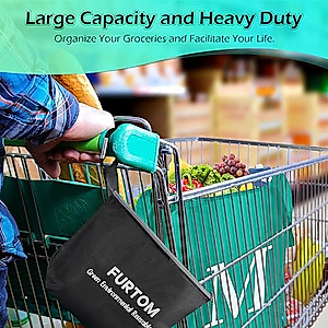 FURTOM Reusable Shopping Bags Foldable - Large Reusable Grocery Bags Heavy Duty 6 Pack, Foldable Shopping Bags in A Zi-pper Storage Pouch, Lightweight Polyester Fabric Personalized Shopping Bags A