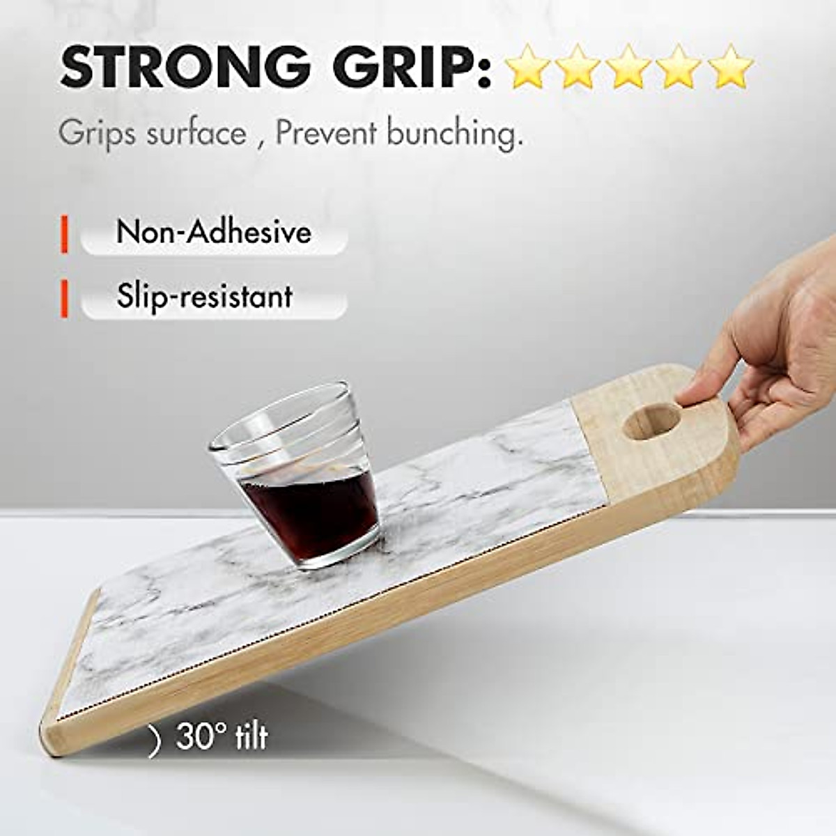Drawer and Shelf Liners for Kitchen Cabinets Non Slip Marble Shelf Paper Non-Adhesive Strong Grip Cabinet Liners for Shelves Waterproof Drawer Liners for Bedroom Dresser, Cupboard, Desk, Easy to Clean