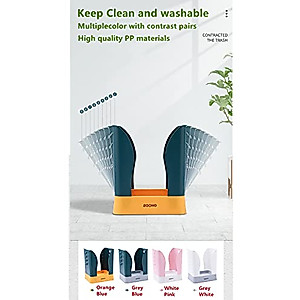 Eco Friendly Trash Can, Trash Bags Holder, Adjustable Size Rubbish bin (Grey Blue + Orange Blue)