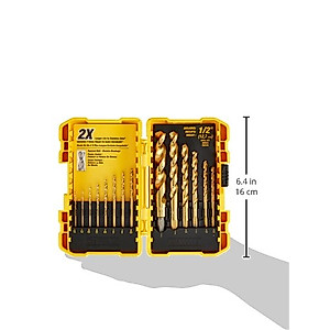 DEWALT DW1341 14-Piece Titanium Nitride Speed Tip Drill Bit Set