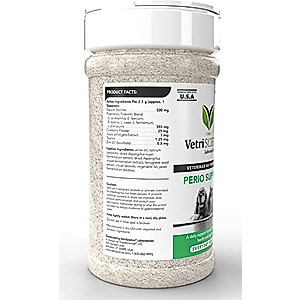 VETRISCIENCE Perio Support Teeth Cleaning Dental Powder for Dogs and Cats, Up to 192 Servings – Clinically Proven to Reduce Plaque and Tartar
