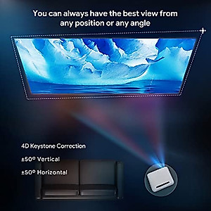 Movie Projector, MECOOL KP1 Smart Video Projector with TV Stick 15000Lux Full HDR 4K Native 1080P,5G WiFi, 240" Display, Built-in Assistant Netflix YouTube Prime Video Chromecast Home Theater