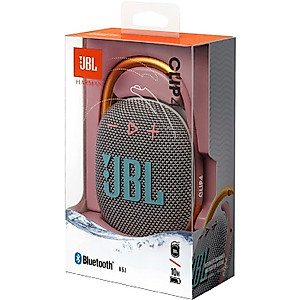 JBL Clip 4 Portable Mini Wireless Bluetooth Speaker Big Audio and Punchy bass, Integrated Carabiner, IP67 Waterproof and dustproof, 10 Hours of Playtime - W/10w Power Mat for Smart Phone (Renewed)