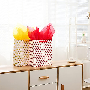 SUNCOLOR 4 Pack Large Gift Bags With Tissue Paper for Valentines's day, Birthday, Father's Day, Mother's and More
