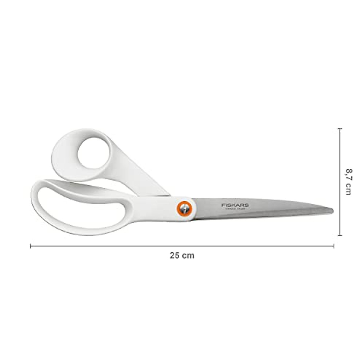 Fiskars Universal Scissors, Total Length: 24 cm, Quality Steel/Synthetic Material, Functional Form, White, 1020414