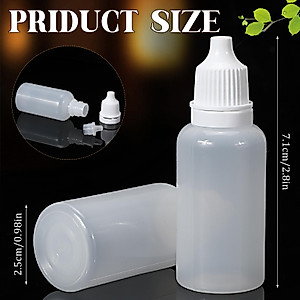 Umigy 200 Pcs Dropper Bottles Empty Eye Dropper Bottle Small Liquid Plastic Container Portable Squeezable Eye Liquid Dropper with Caps and Plug for Oil, Eye Liquid Storage (20 ml)