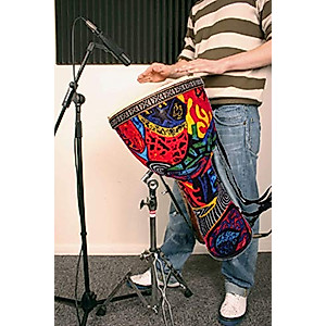 BND Drums Mini Djembe Drum Djembe jembe is a Rope-Tuned Covered Goblet Drum Played with Bare Hands Originally from West Africa (Blue, 6x14)