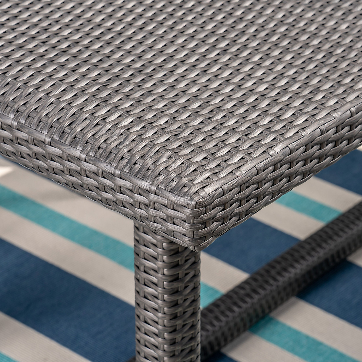 Christopher Knight Home Liam Outdoor 7 Piece Wicker Dining Set, Grey